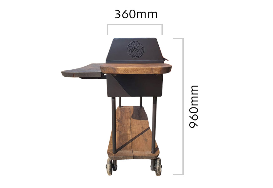 Hiiligrilli iso, kahdella hiililaatikolla