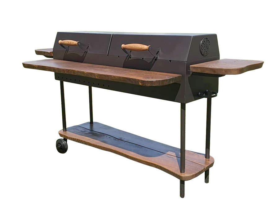 Hiiligrilli iso, kahdella hiililaatikolla